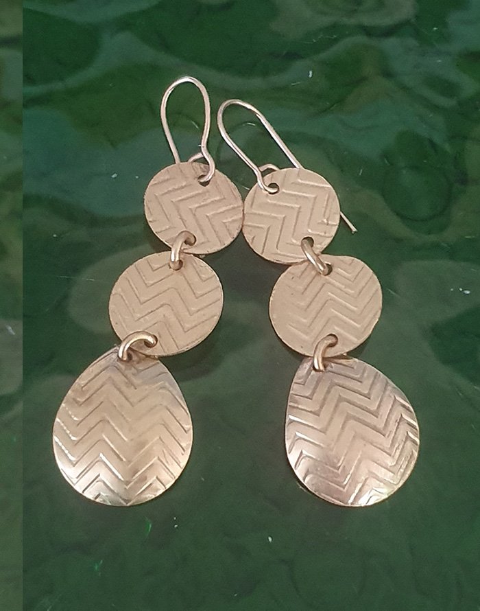 Herringbone Brass Earrings - Handmade Jewellery | HYDRO Surf Shop ...
